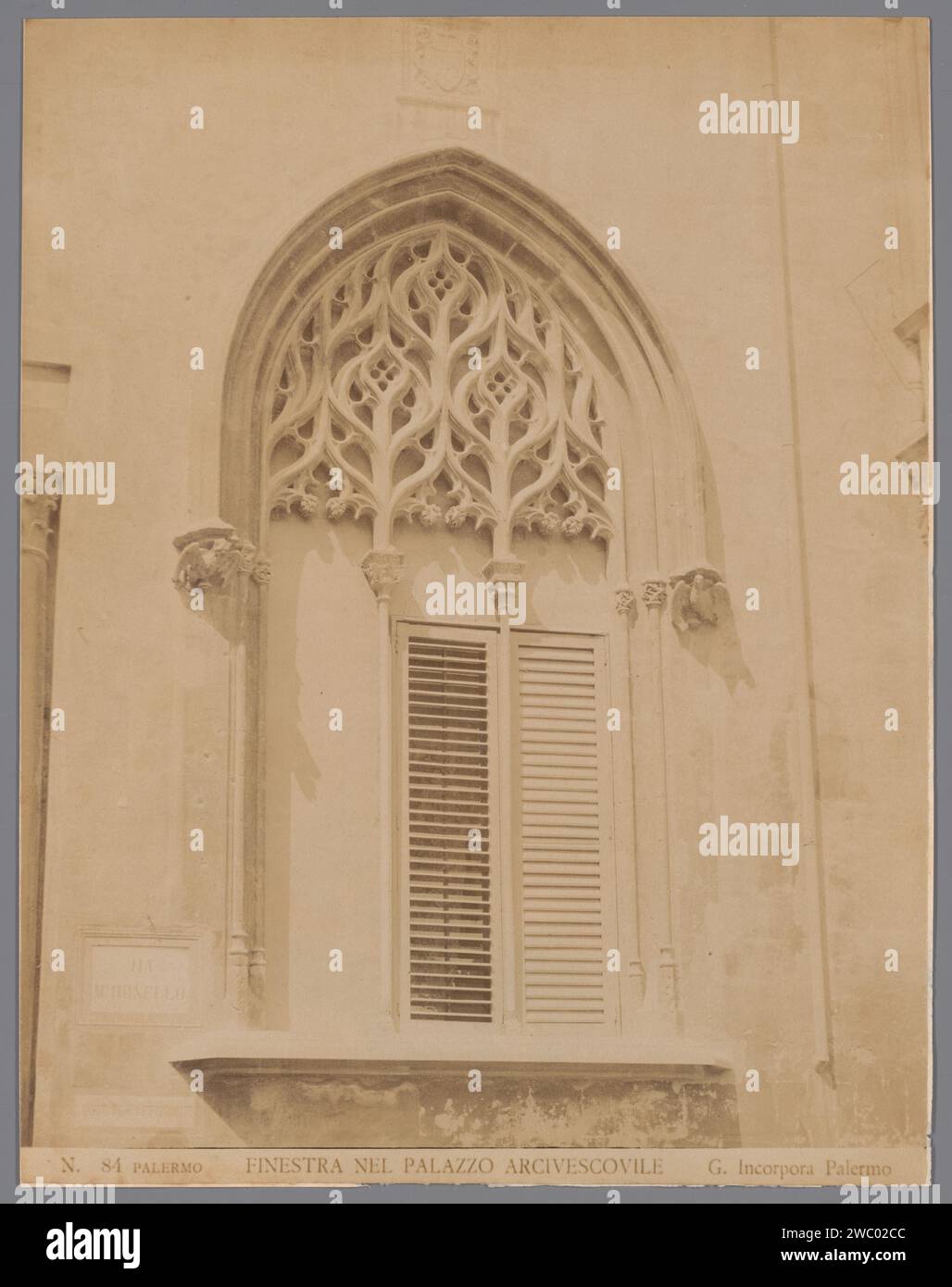 Window of the Archbishop's Palace in Palermo, Giuseppe Incorpora, 1856 ...