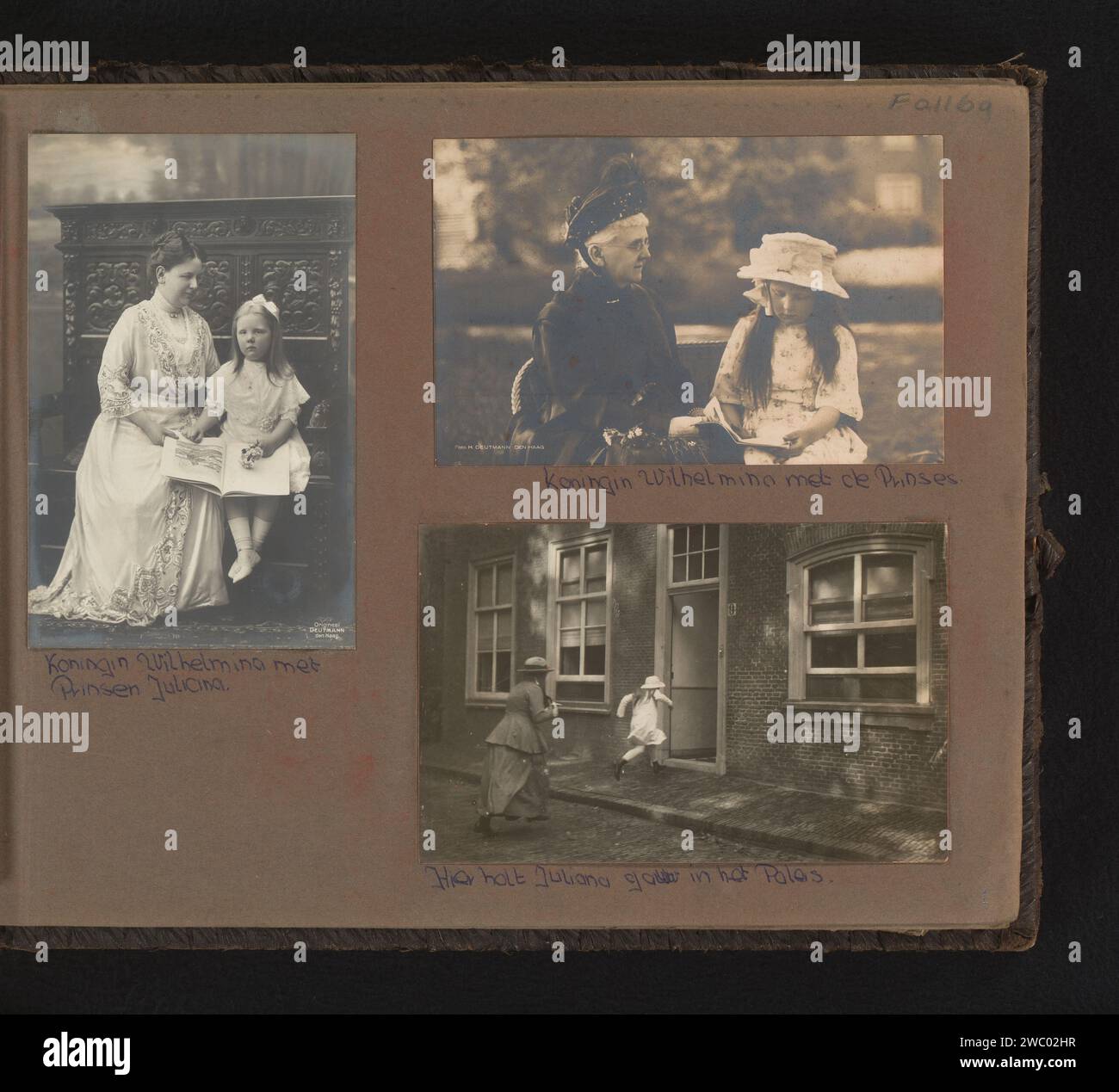 Three photos of Princess Juliana as a child, together with Queen ...