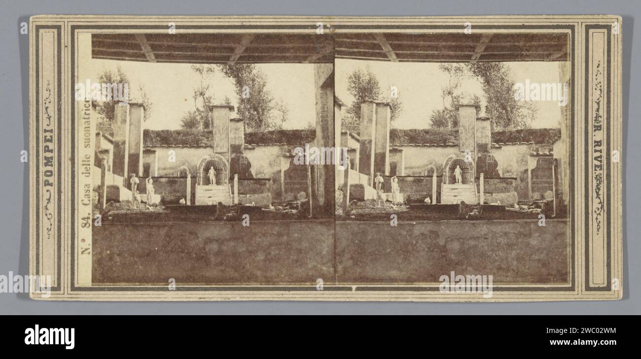 View of the Casa di Marco Lucrezio in Pompeii, Roberto Rive, c. 1860 ...