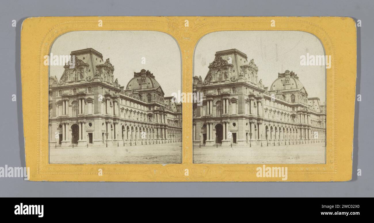Louvre in Paris, Charles Dauvois, 1863 - 1875 tissue stereograph Paris ...