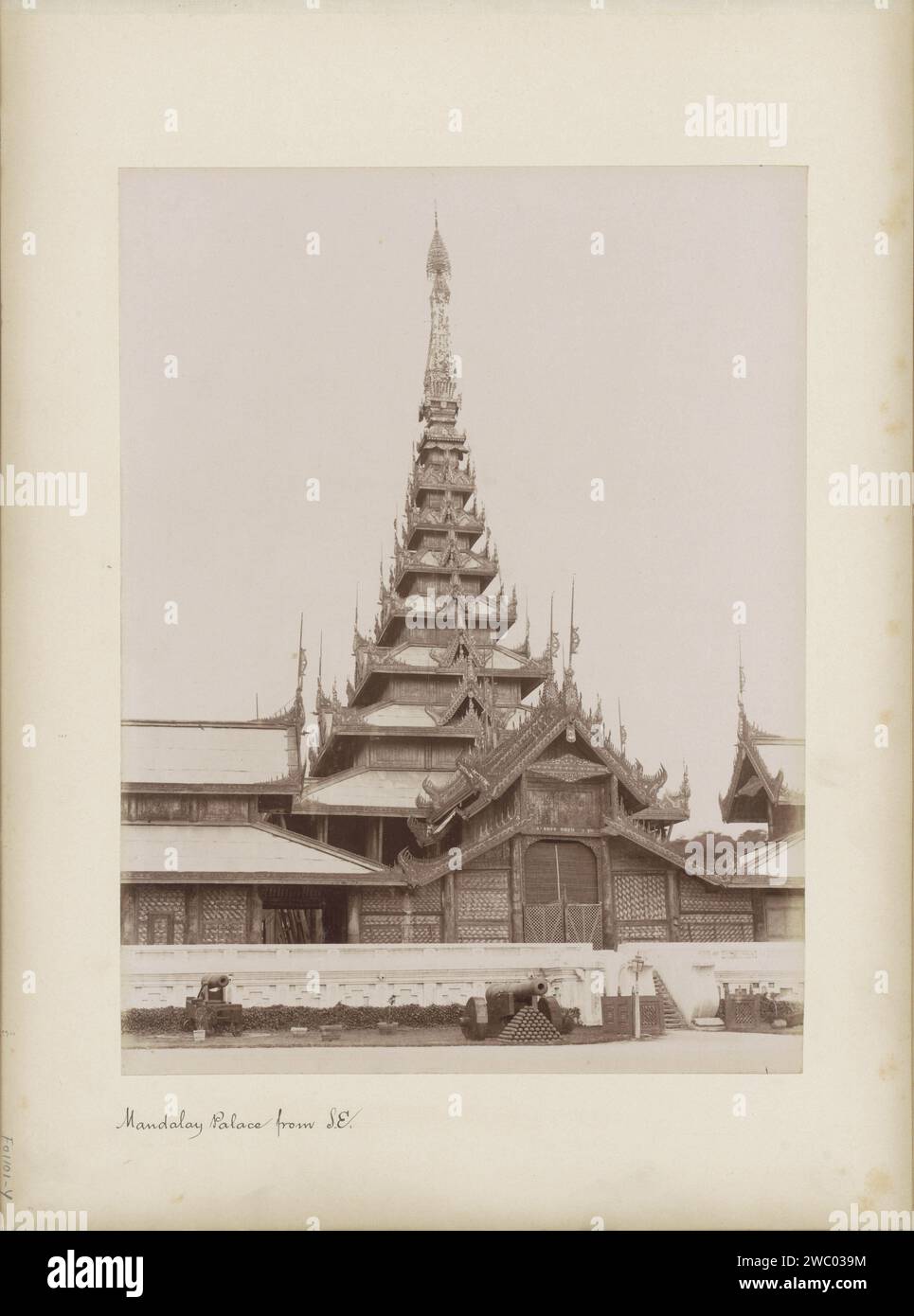 Mandalay Palace from the south-east, Mandalay, Myanmar, anonymous, c ...