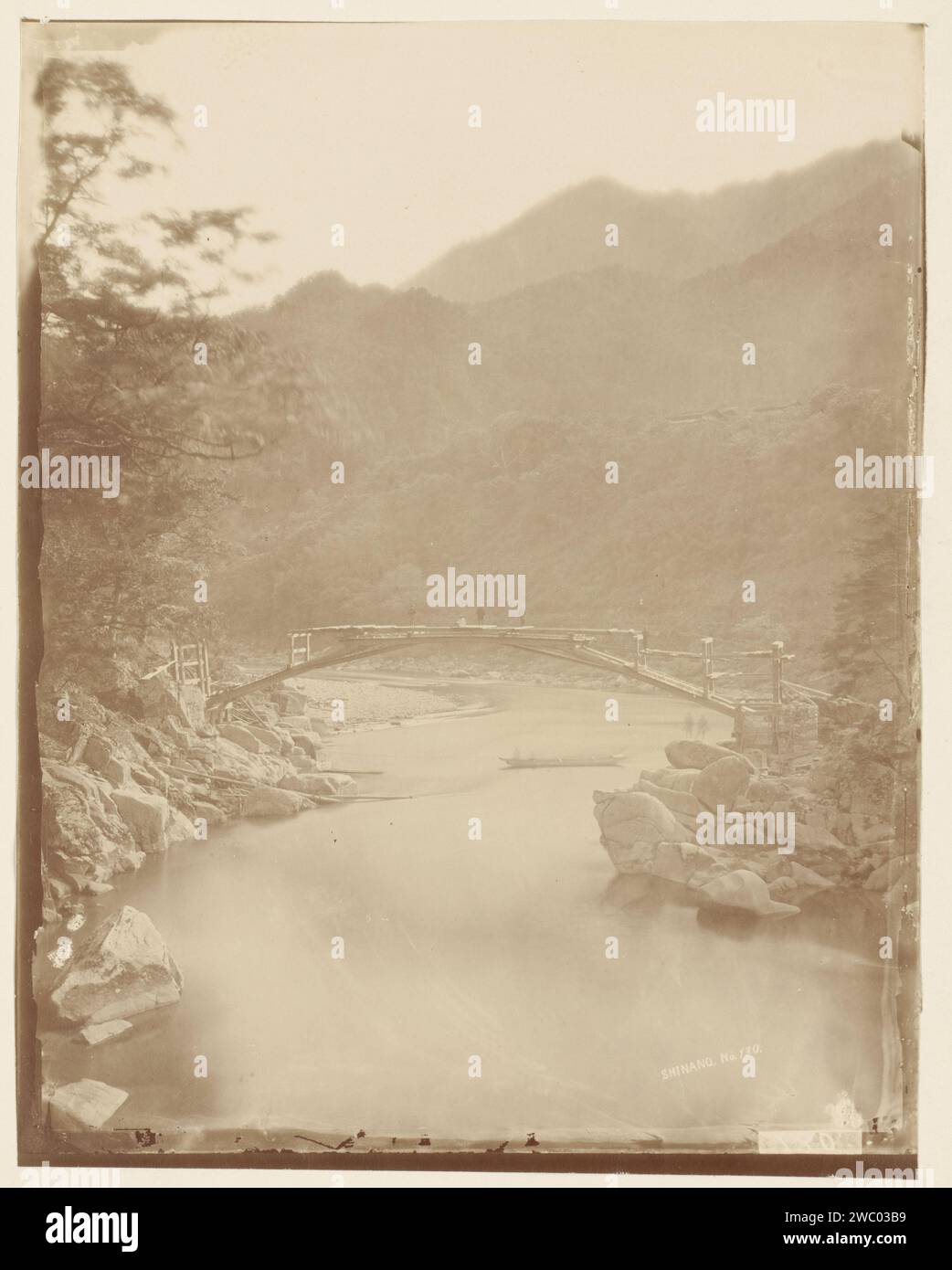 Bridge under construction over the Shinano in Japan, Anonymous, 1884 ...
