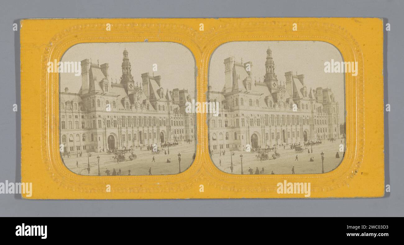 Hôtel de Ville in Paris, Anonymous, 1858 - 1875 tissue stereograph ...