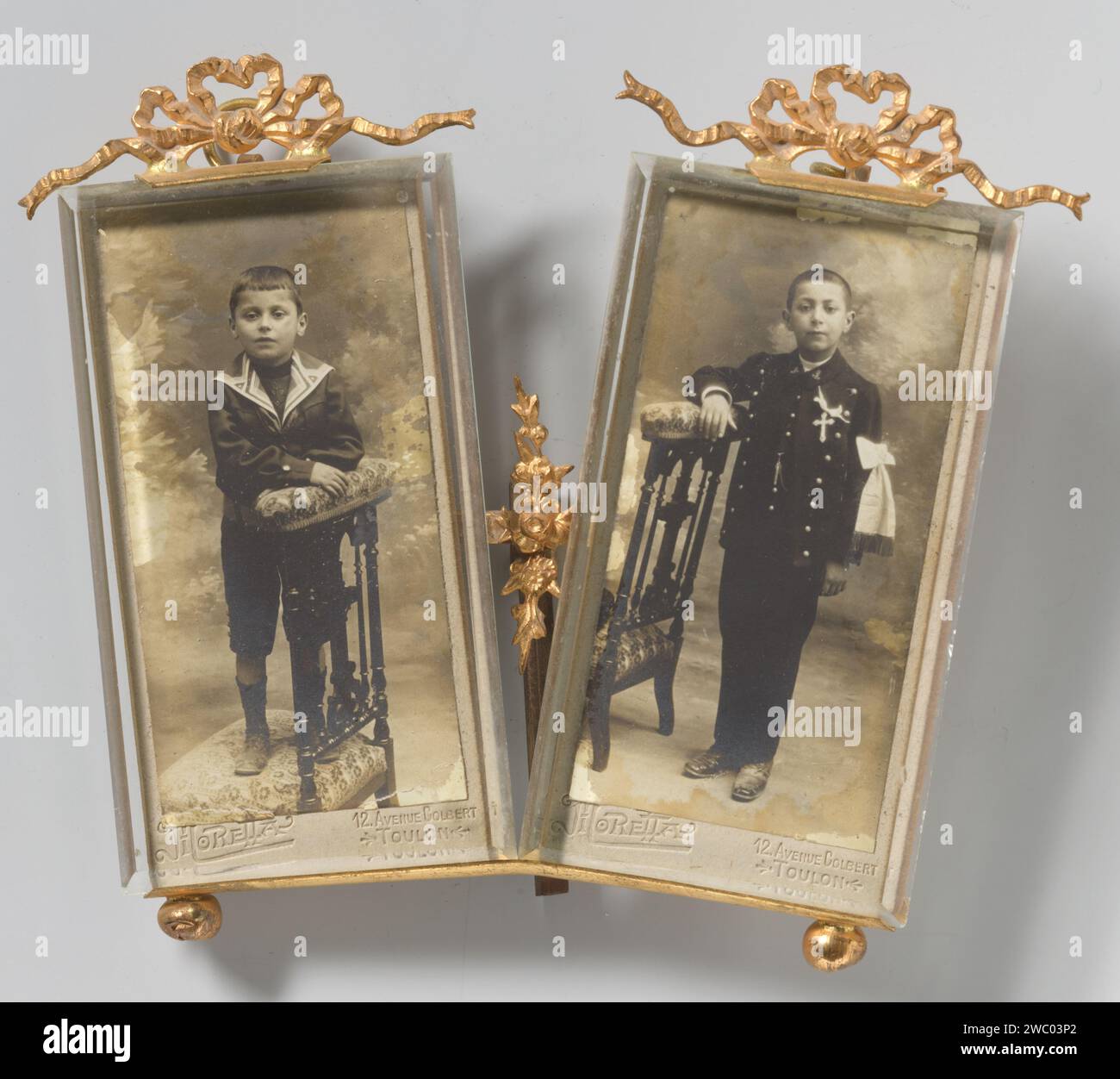 Two portraits of two unknown boys in a bid chair, 1880 - 1900 ...