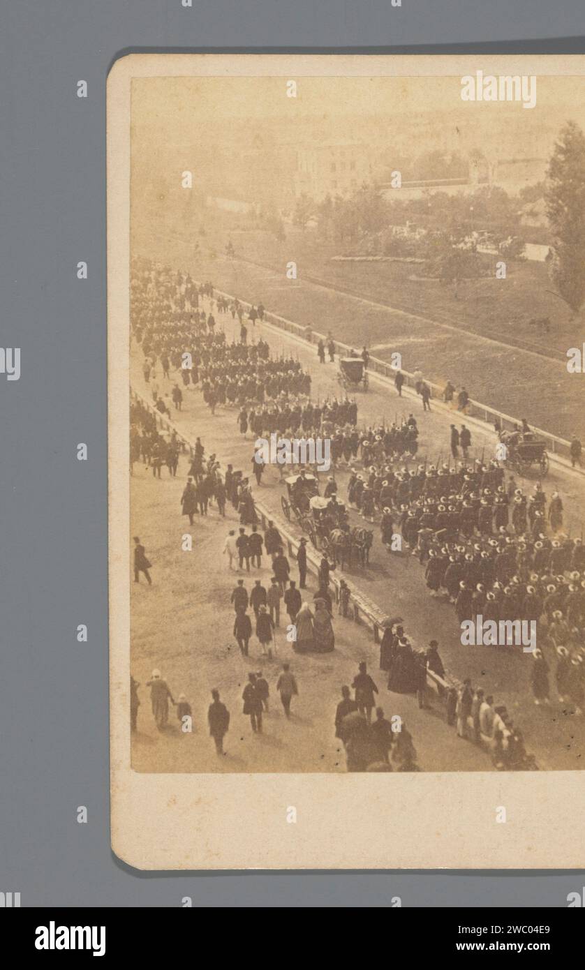 Procession on the Avenue de l'impératrice, Paris, c. 1865 visit card ...