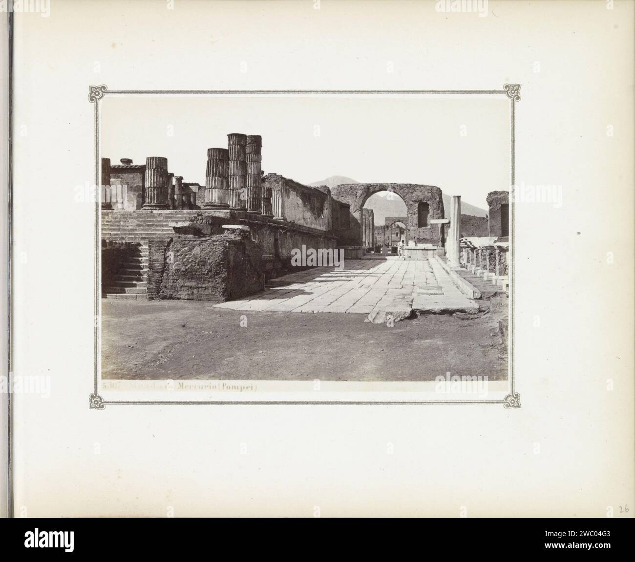 Remnants of buildings on the Via Di Mercurio in Pompeii, c. 1860 - c ...