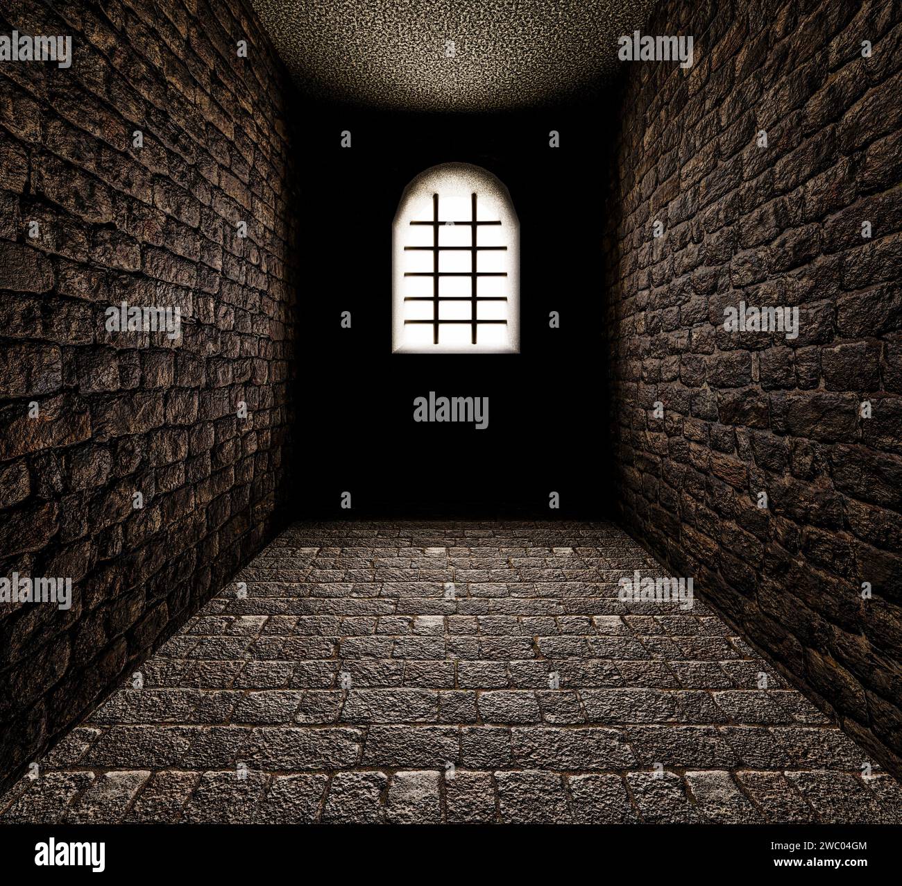 Light in the window of a dungeon in a stone old castle Stock Photo - Alamy