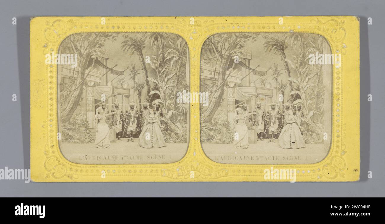 Fifth company, first scene of L'Aficaine, Anonymous, 1873 - 1874 tissue ...