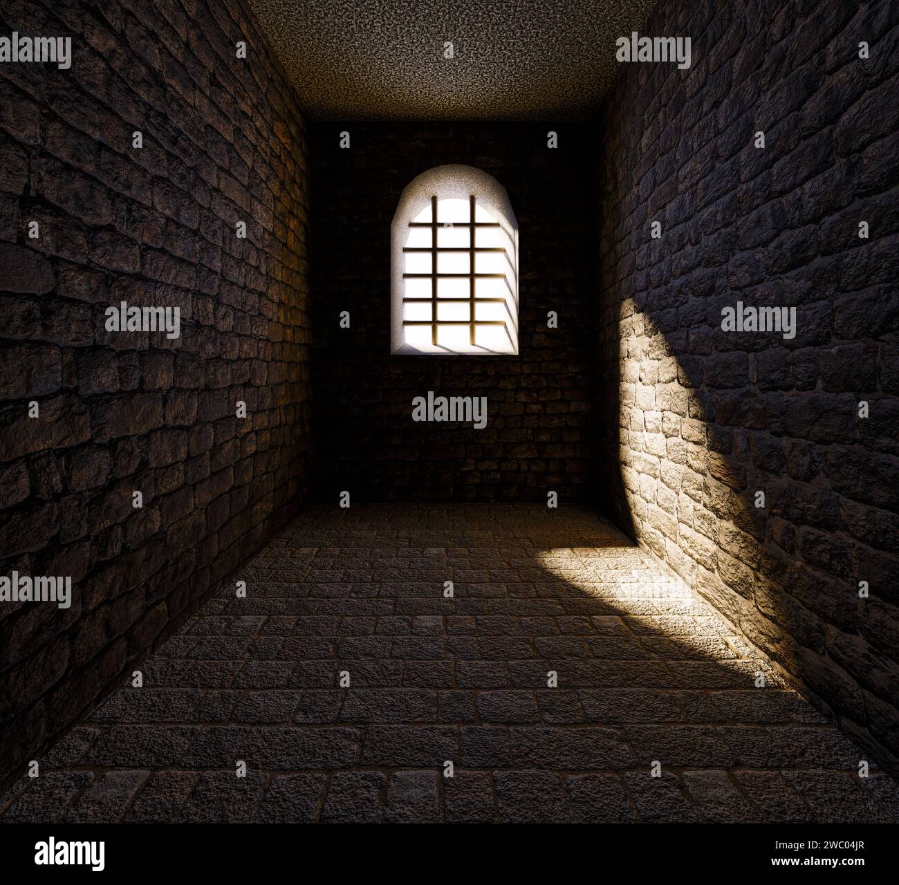 Light in the window of a dungeon in a stone old castle Stock Photo - Alamy