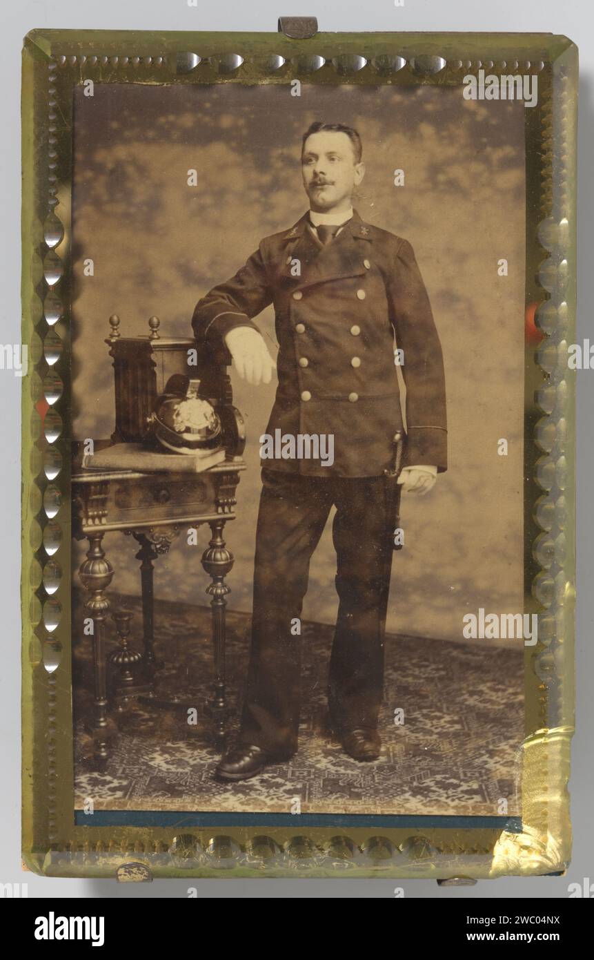Portrait of an unknown standing man in uniform, 1880 - 1900 photograph ...