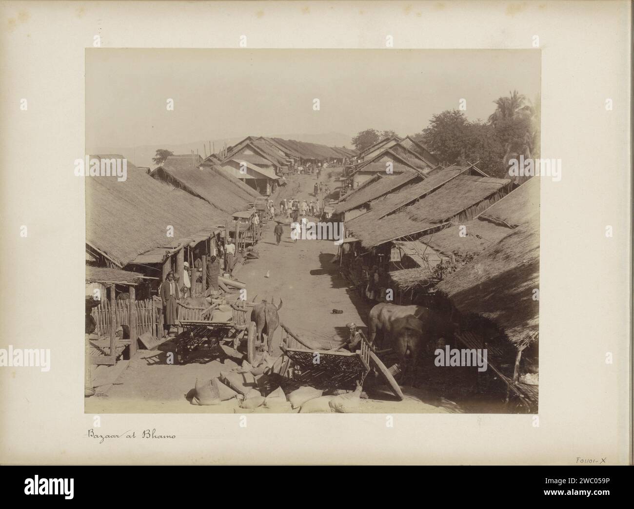 Market street in Bhamo, Myanmar, anonymous, c. 1885 - c. 1886 ...