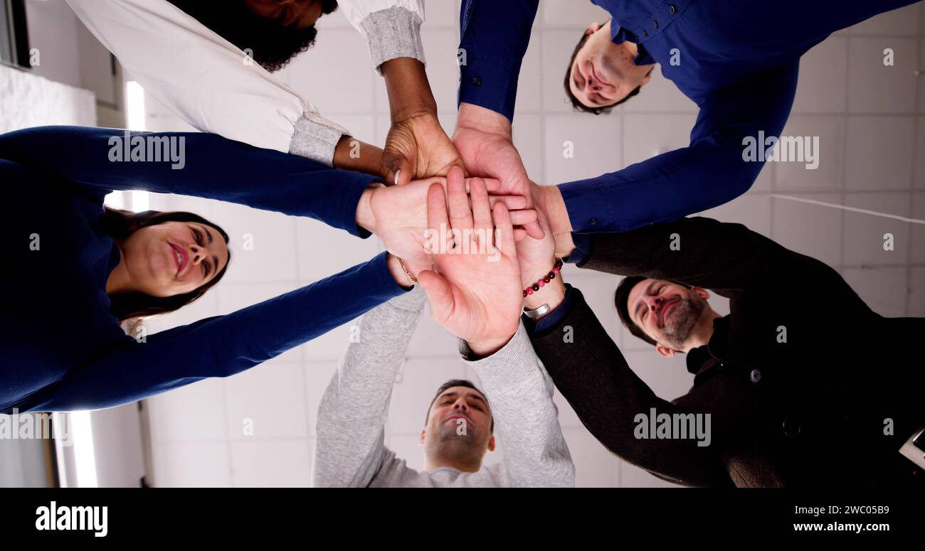 Professional Business Team Huddle And Hands. Diverse Group Management Stock Photo - Alamy