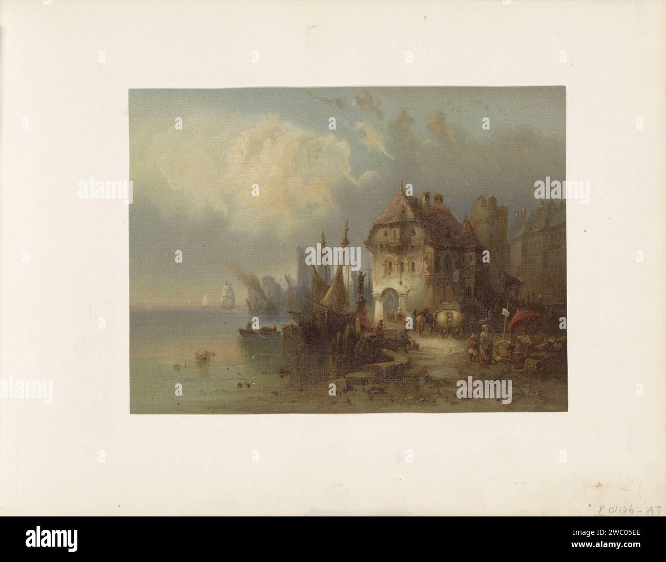 Harbor face to an anonymous painting, anonymous, 1850 - 1876 print Part ...