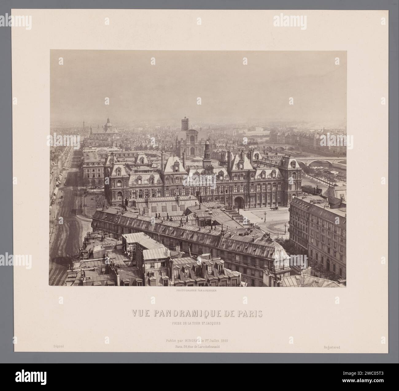 View of Paris from Tour St. Jacques, A. Ferrier, c. 1865 photograph ...
