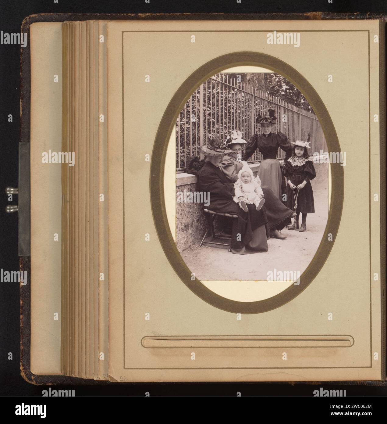 Group portrait of three women, a young girl and a baby, Anonymous, 1882 ...
