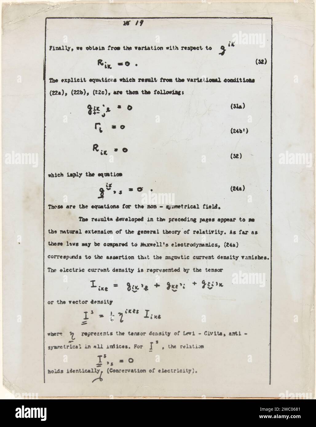 The formulas of Einstein's theory of gravity, 1949, International News ...
