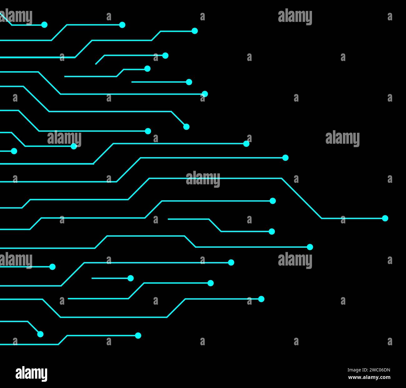 circuit board blue light transparent background abstract technology ...