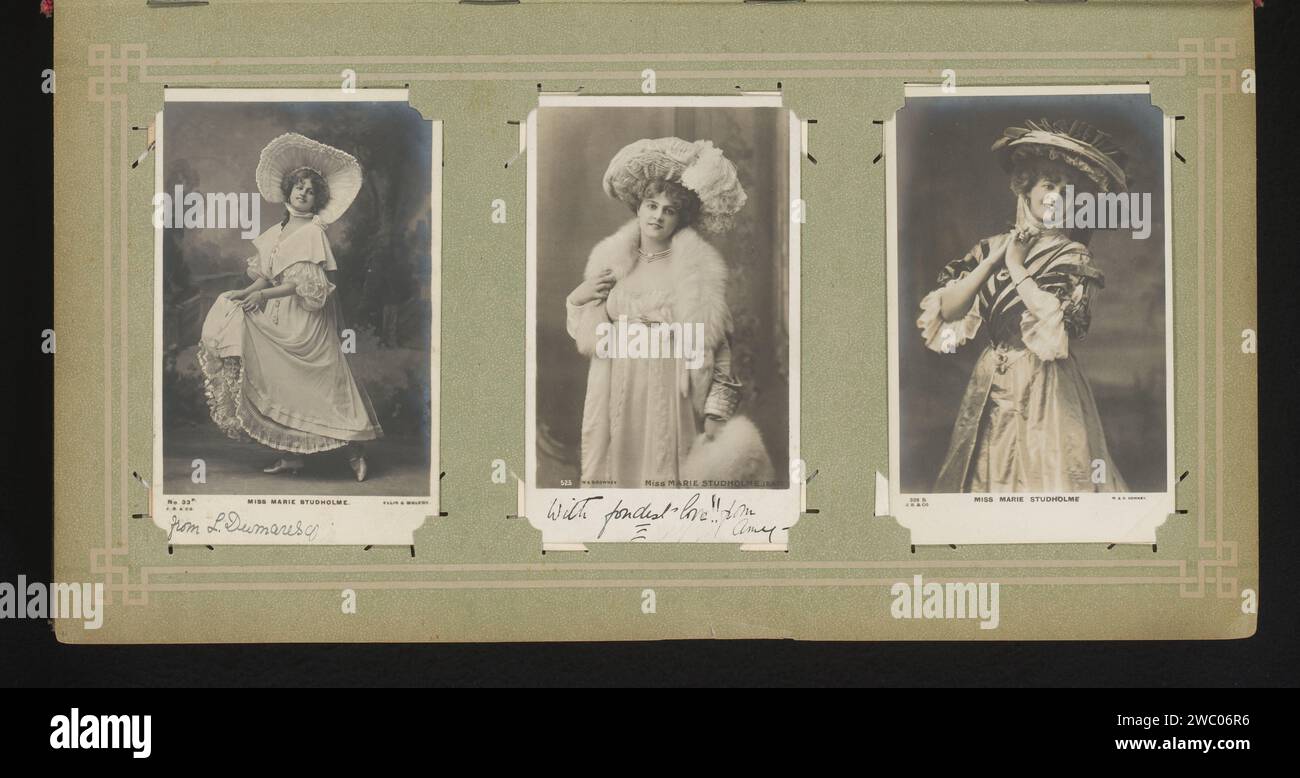 Three portraits of Marie Studholme, William & Daniel Downey, 1900 ...
