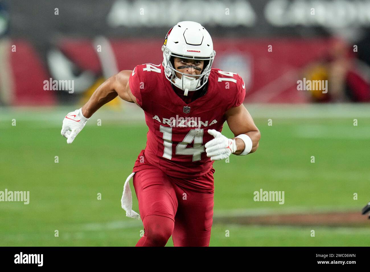 Arizona Cardinals wide receiver Michael Wilson runs a pass route ...