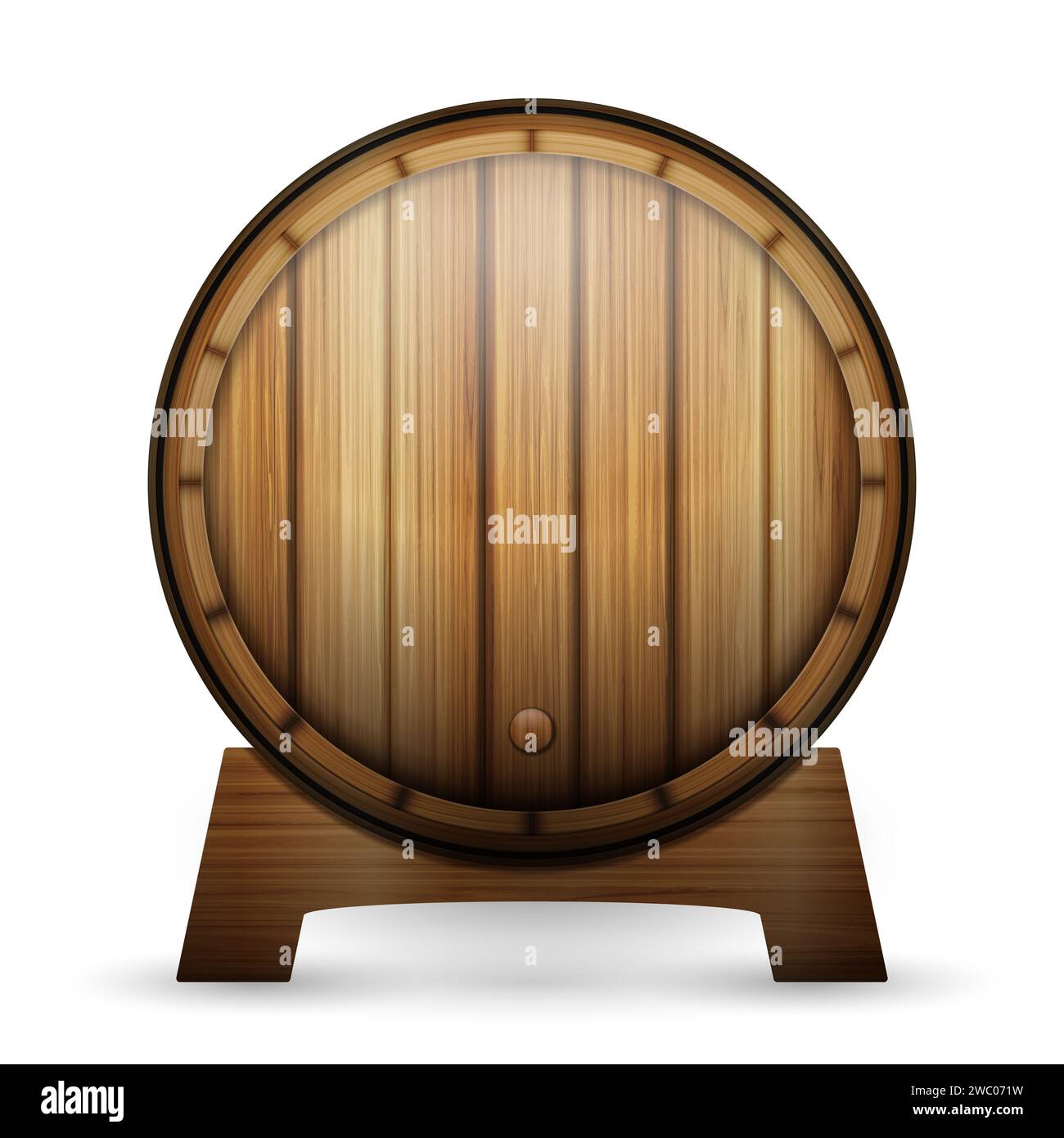 Wooden barrel illustration Cut Out Stock Images & Pictures - Alamy