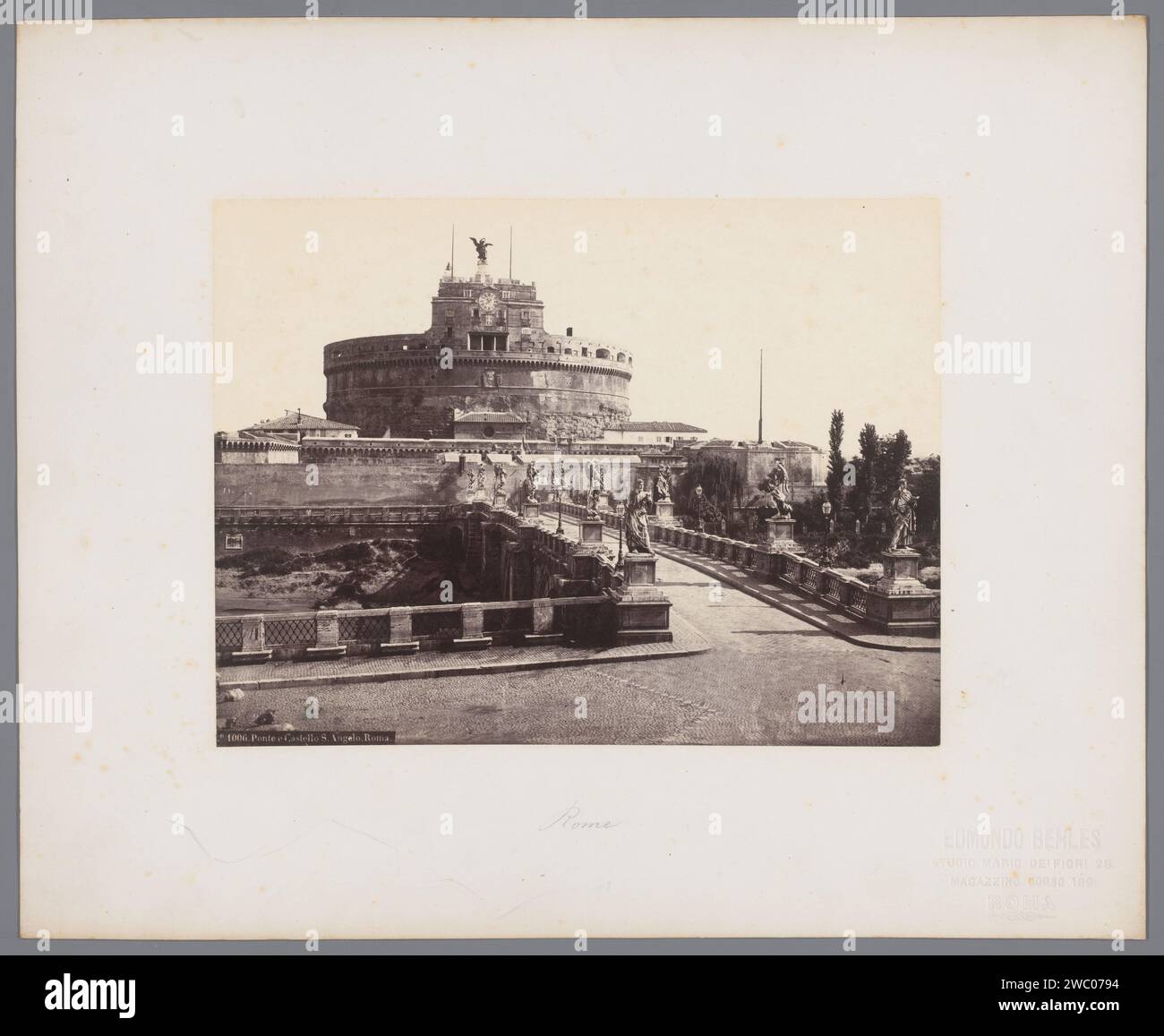 View of the Engelenburg and Engelenbrug in Rome, Italy, Edmondo Behles ...