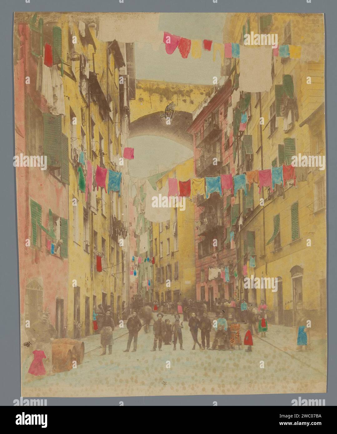 Street with washing lines in Naples, Italy, Anonymous, 1851 - 1900 ...