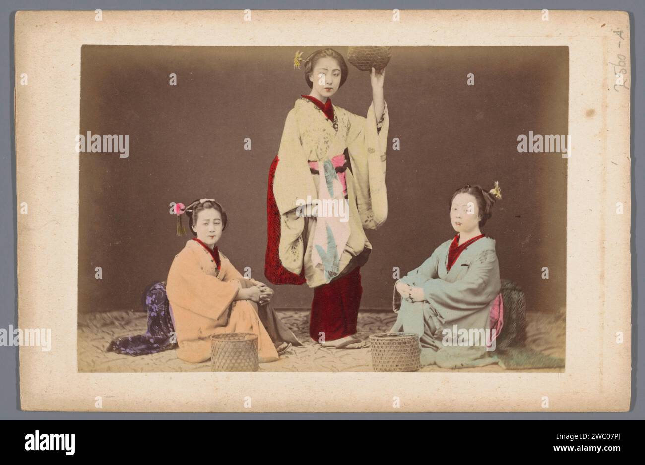 Group portrait of three unknown Japanese girls, Anonymous, 1860 - 1900 ...