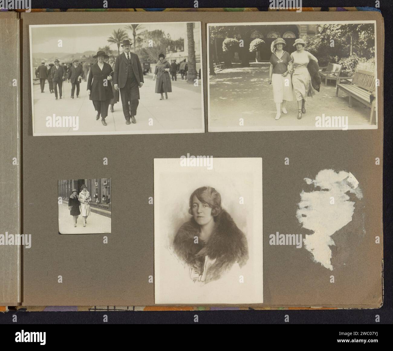 Walking people and a portrait, Anonymous, c. 1900 - c. 1925 photograph ...