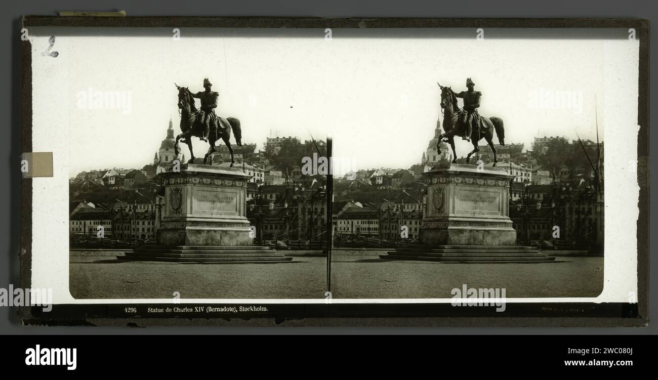 Equestrian statue of Karel XIV Johan van Sweden on the Karl Johans Torg ...