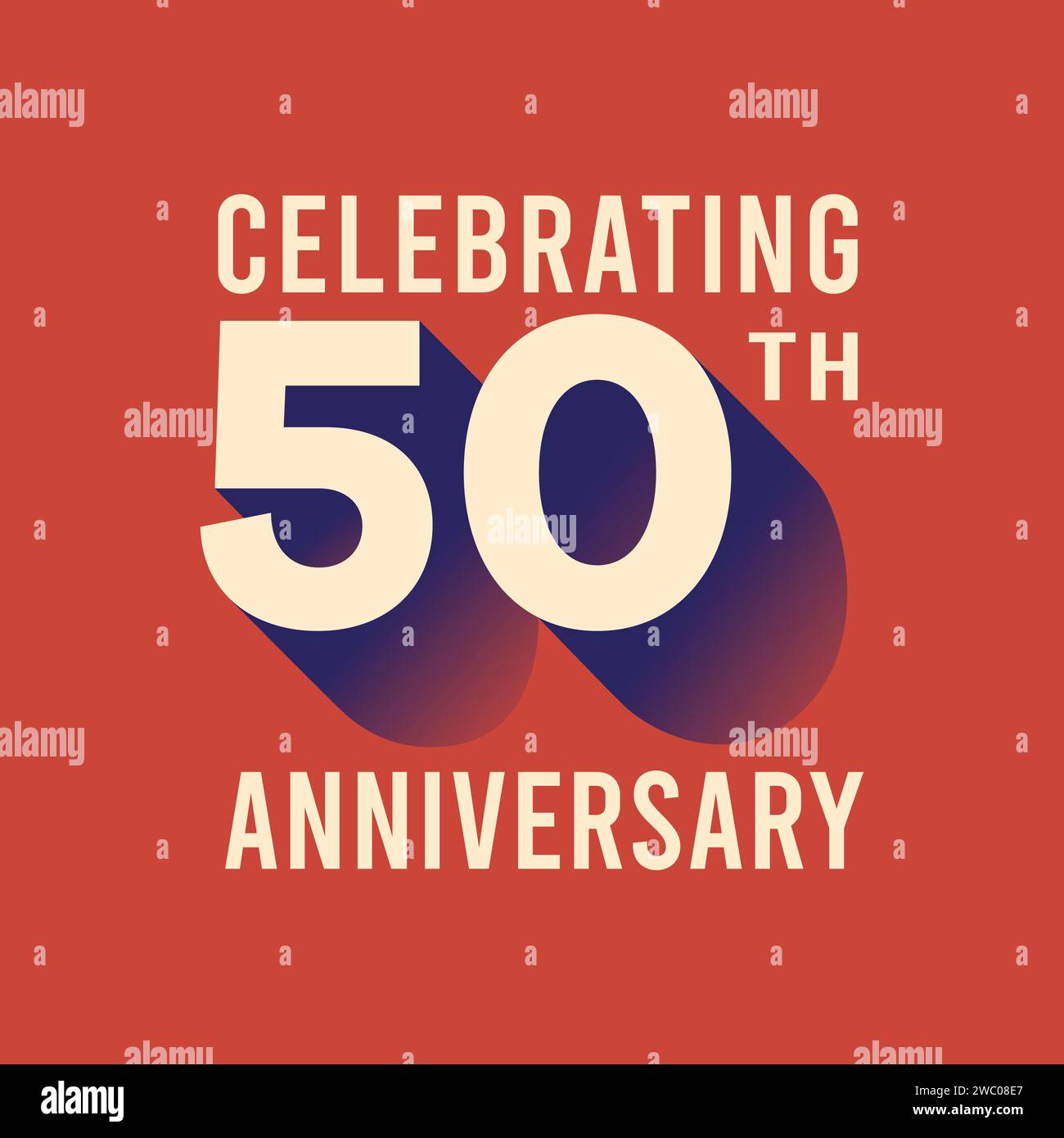 50 years birthday celebrating modern and colorful typography ...