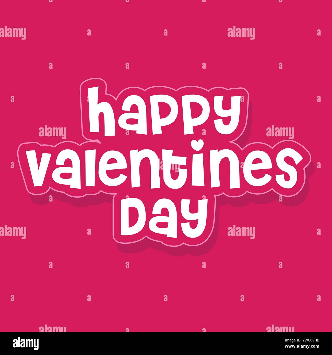 Happy valentine's day cute lettering vector greeting card. Vector ...