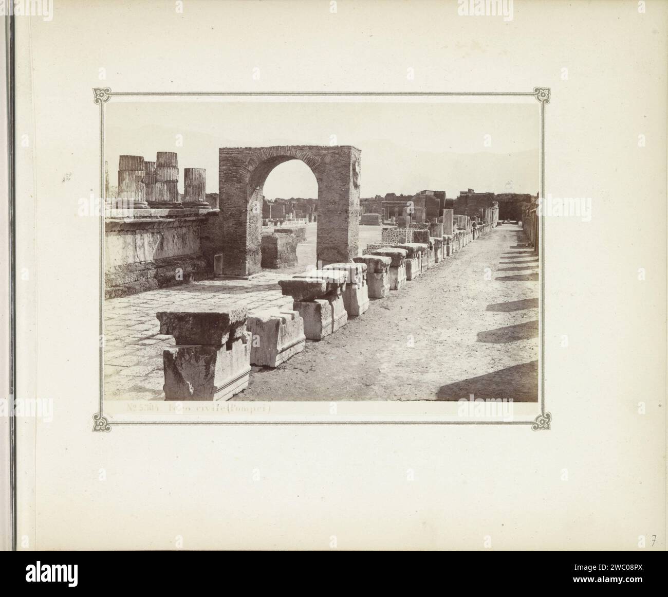 View of remnants of the forum in Pompeii, c. 1860 - c. 1900 photograph ...