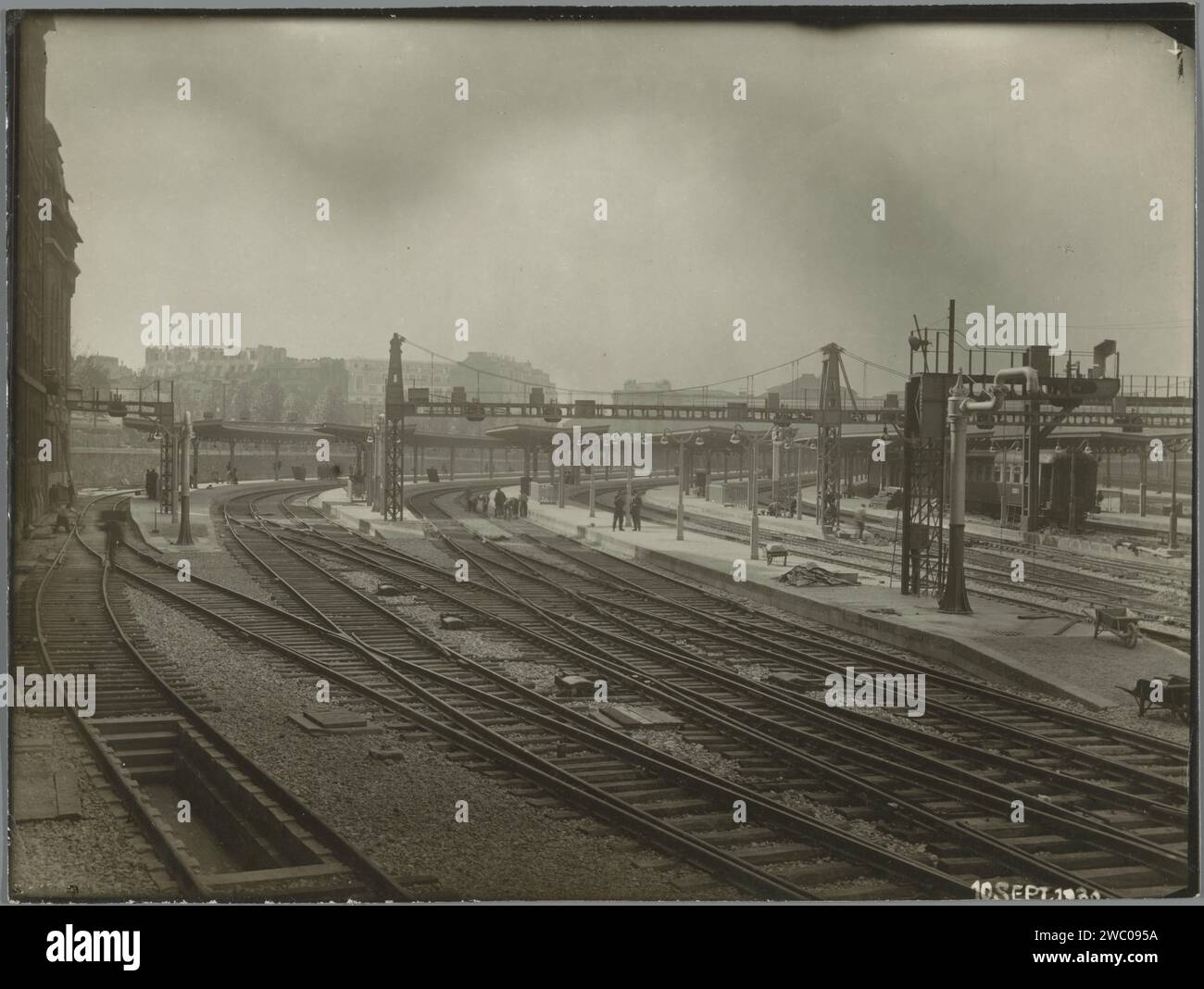Railway yard at Gare de l'Est in Paris, 1929 photograph Paris baryta ...