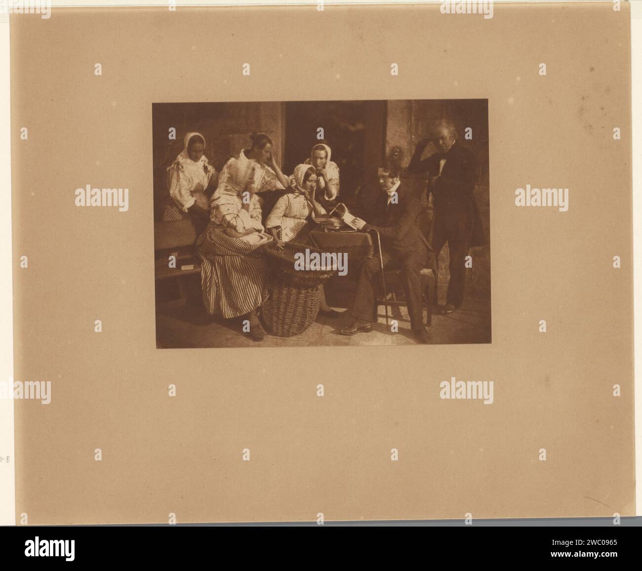 Group portrait in Newhaven, Edinburgh; Carnie Noble, an unknown woman ...