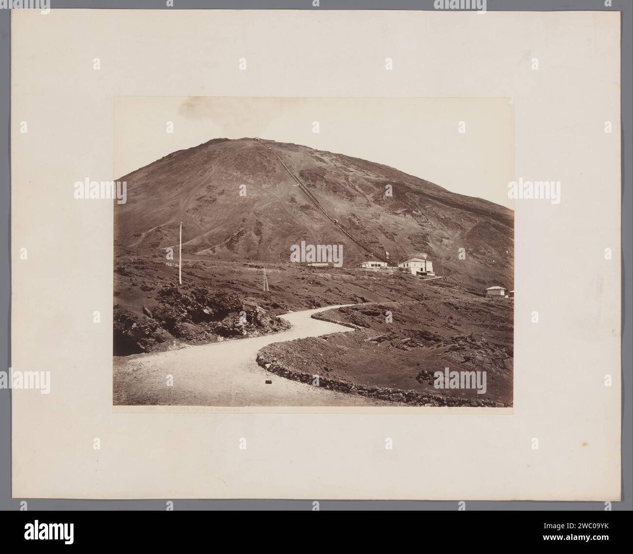 View of the cogwheel track on the Vesuvius, Italy, Giorgio Sommer, 1857 ...