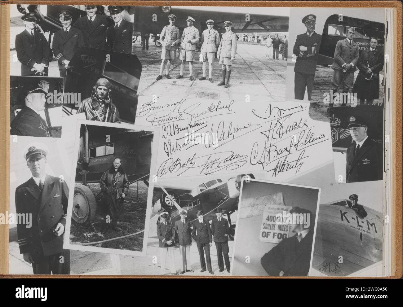 KLM staff and signatures, c. 1949 photograph. photomontage Album ...
