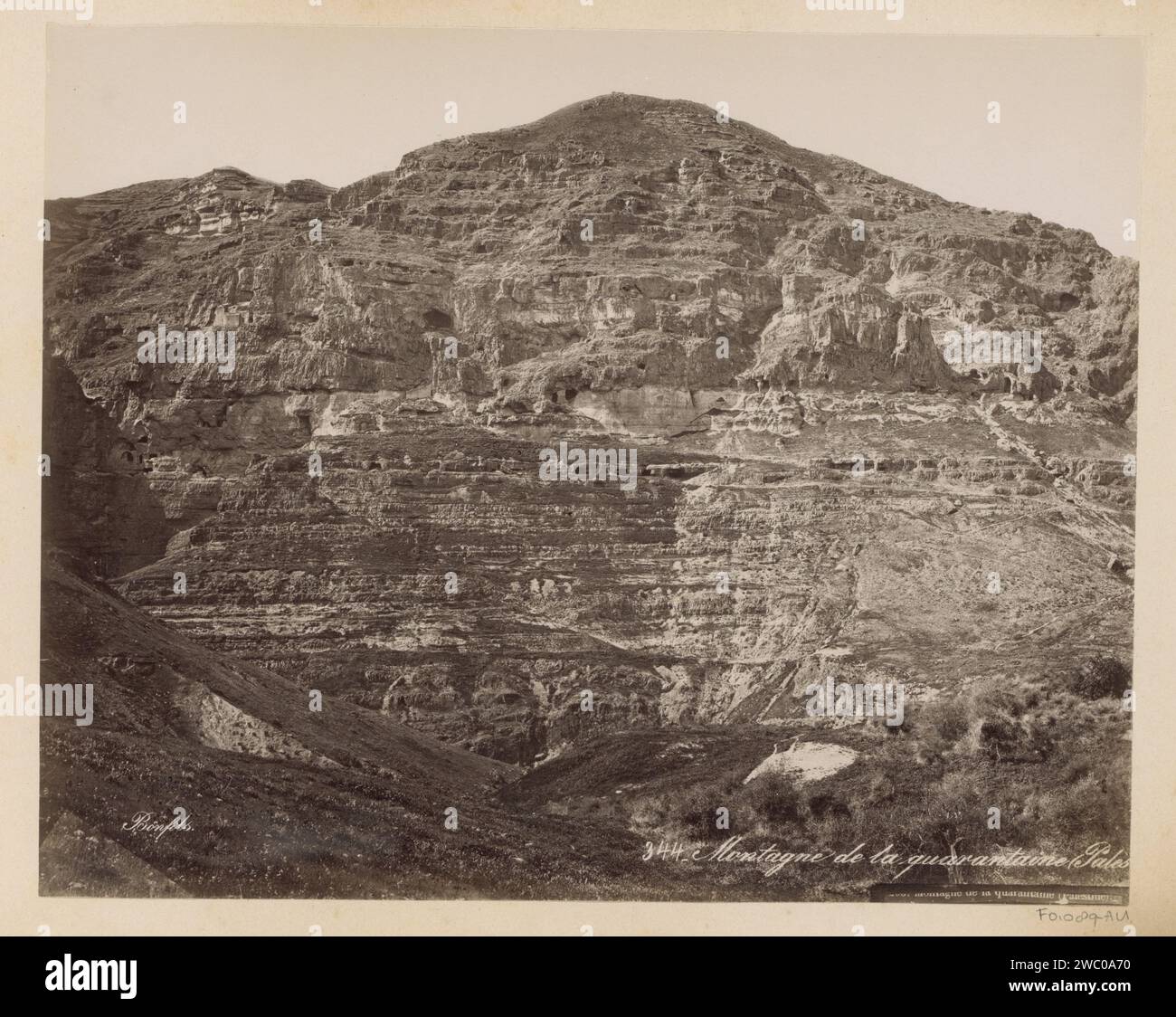 View of the Mount of temptation at Jericho, Maison Bonfils, c. 1867 - c ...