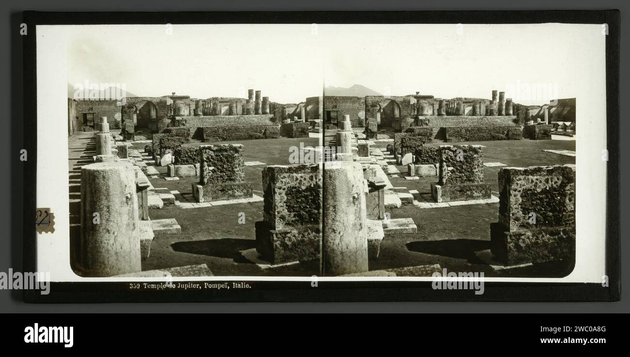 View of the temple of Jupiter in Pompeii, Italy, Ferrier Père fils et ...