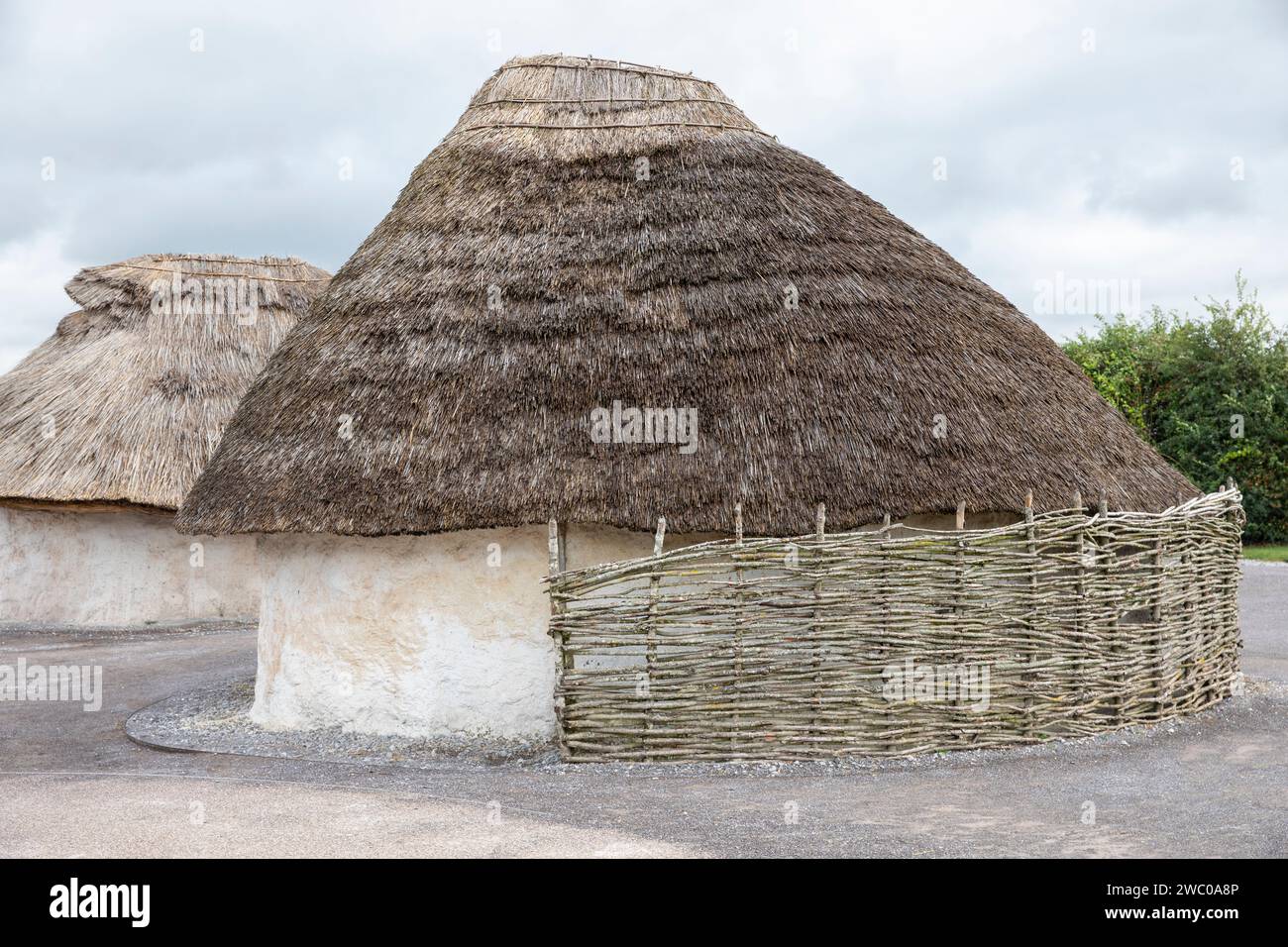 Stonehenge stone circle monument and replica neolithic huts homes in ...
