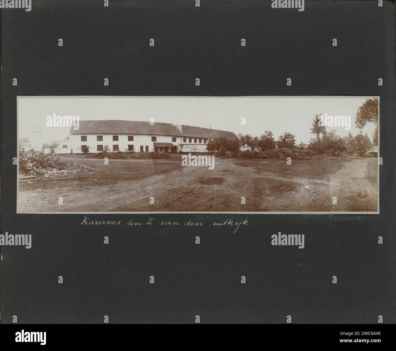 Panorama of the barracks south of the watchtower in Batavia, Anonymous ...