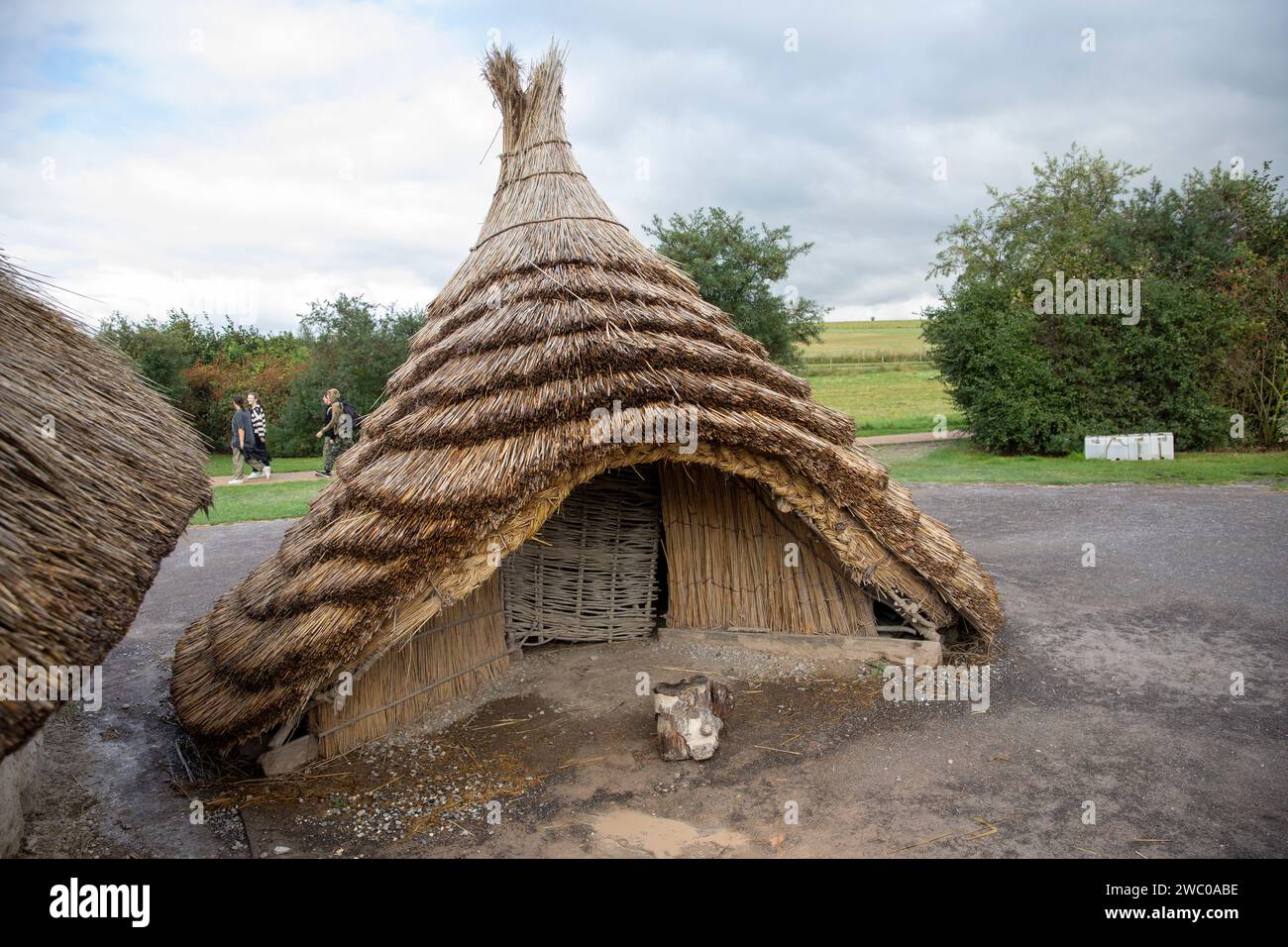 Stonehenge stone circle monument and replica neolithic huts homes in ...