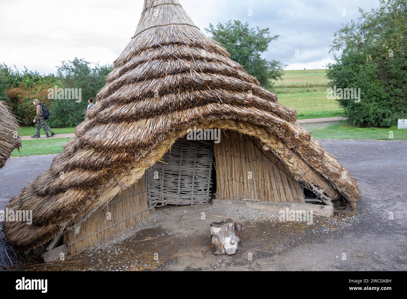 Stonehenge stone circle monument and replica neolithic huts homes in ...