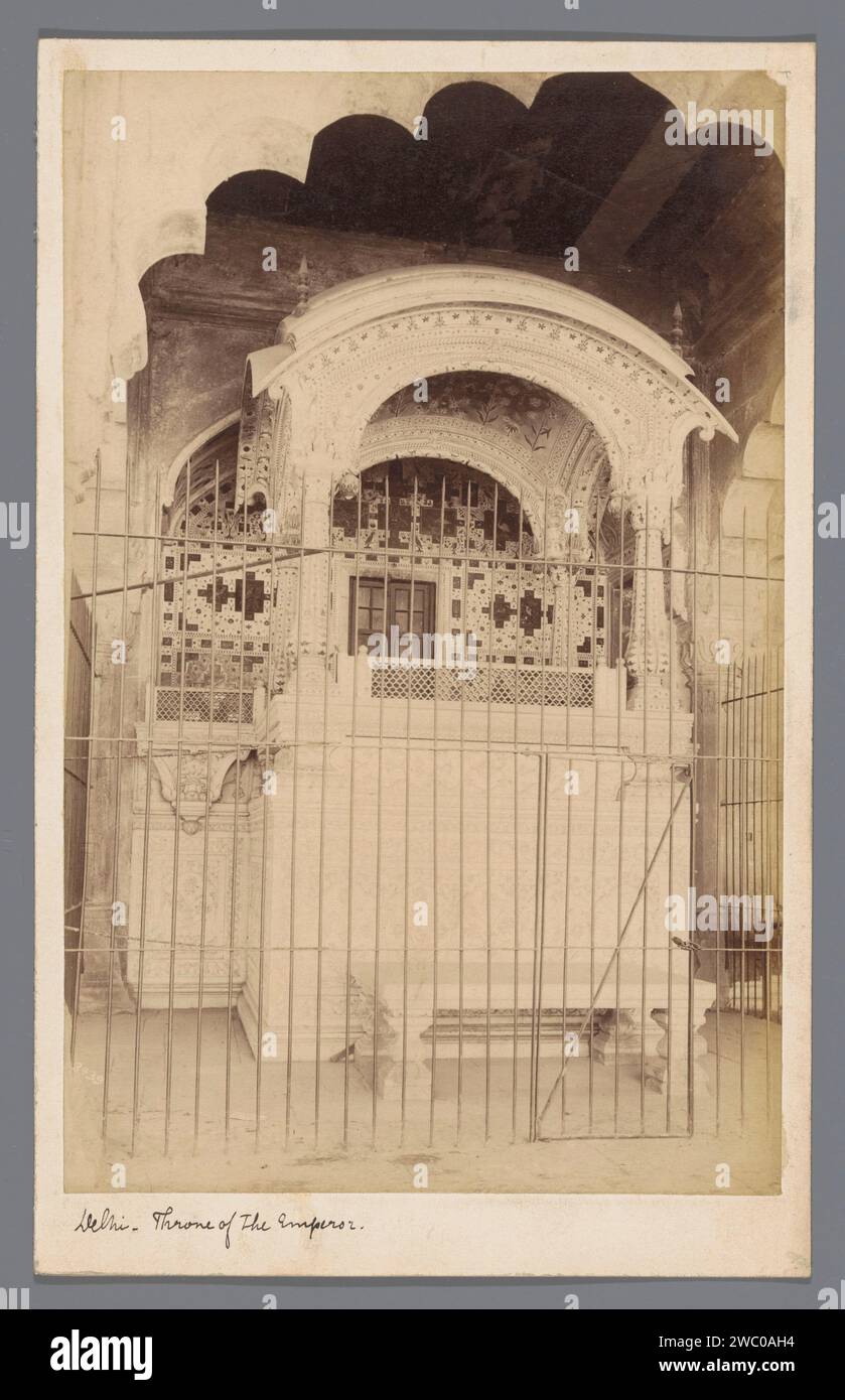 Throne of Mughal emperors in Diwan-i-Am of the Red Fort at Delhi, India ...