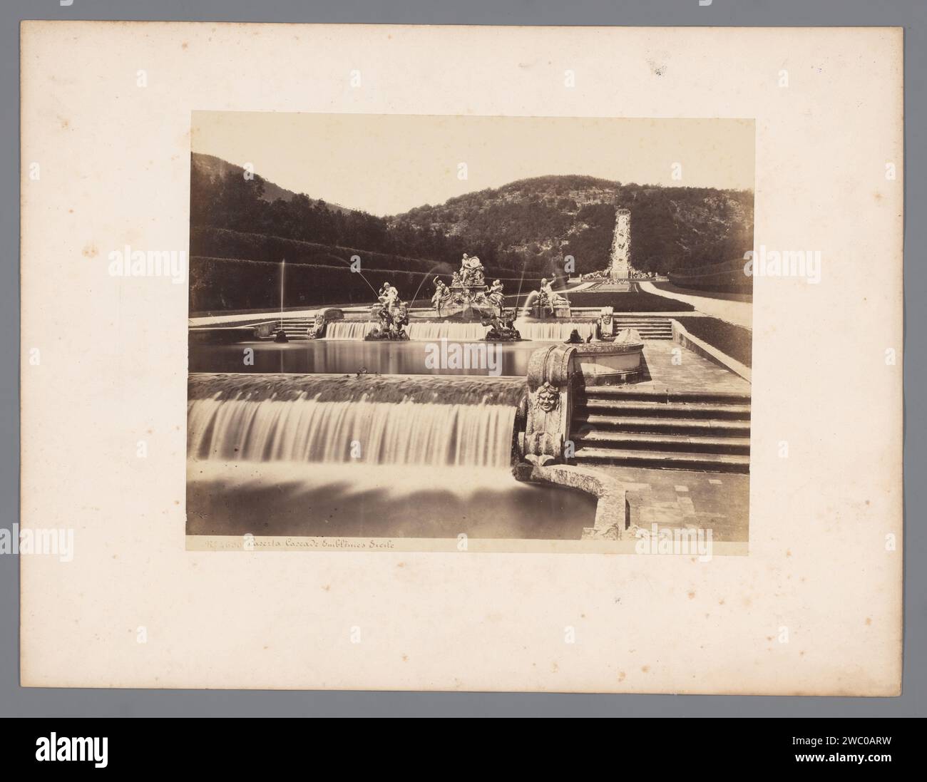 Fontein in the garden of the Palace of Caserta, Italy, Giorgio Sommer ...