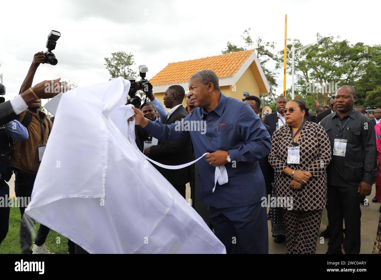 Huambo, Angola. 12th Jan, 2024. The President of Angola Joao Lourenco ...