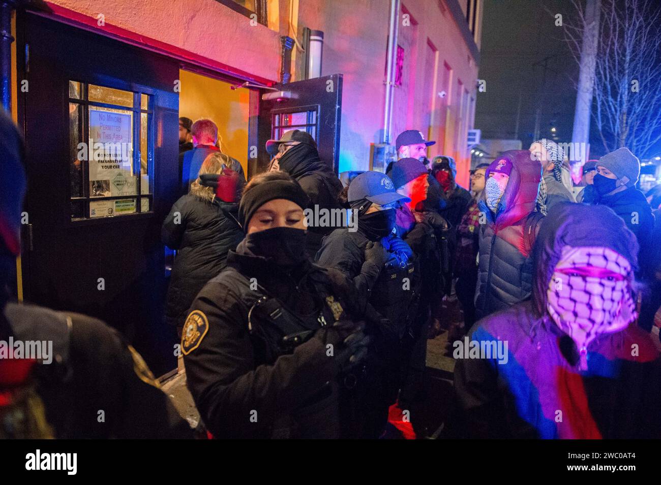 Portland, Oregon, USA. 12th Jan, 2024. Helium Comedy Club staff ...