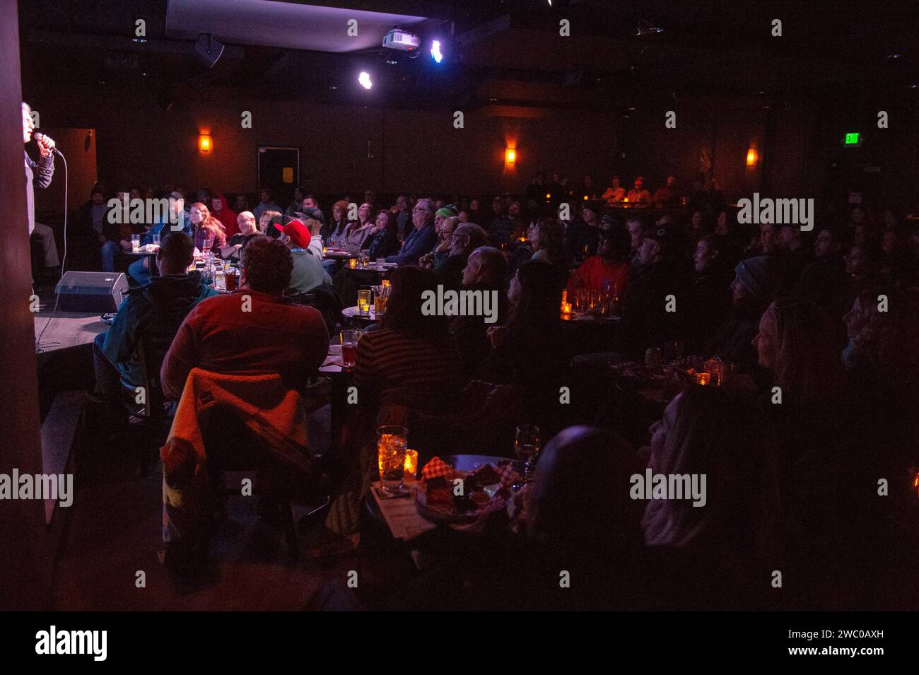 Portland, Oregon, USA. 12th Jan, 2024. Helium Comedy Club crowd ...