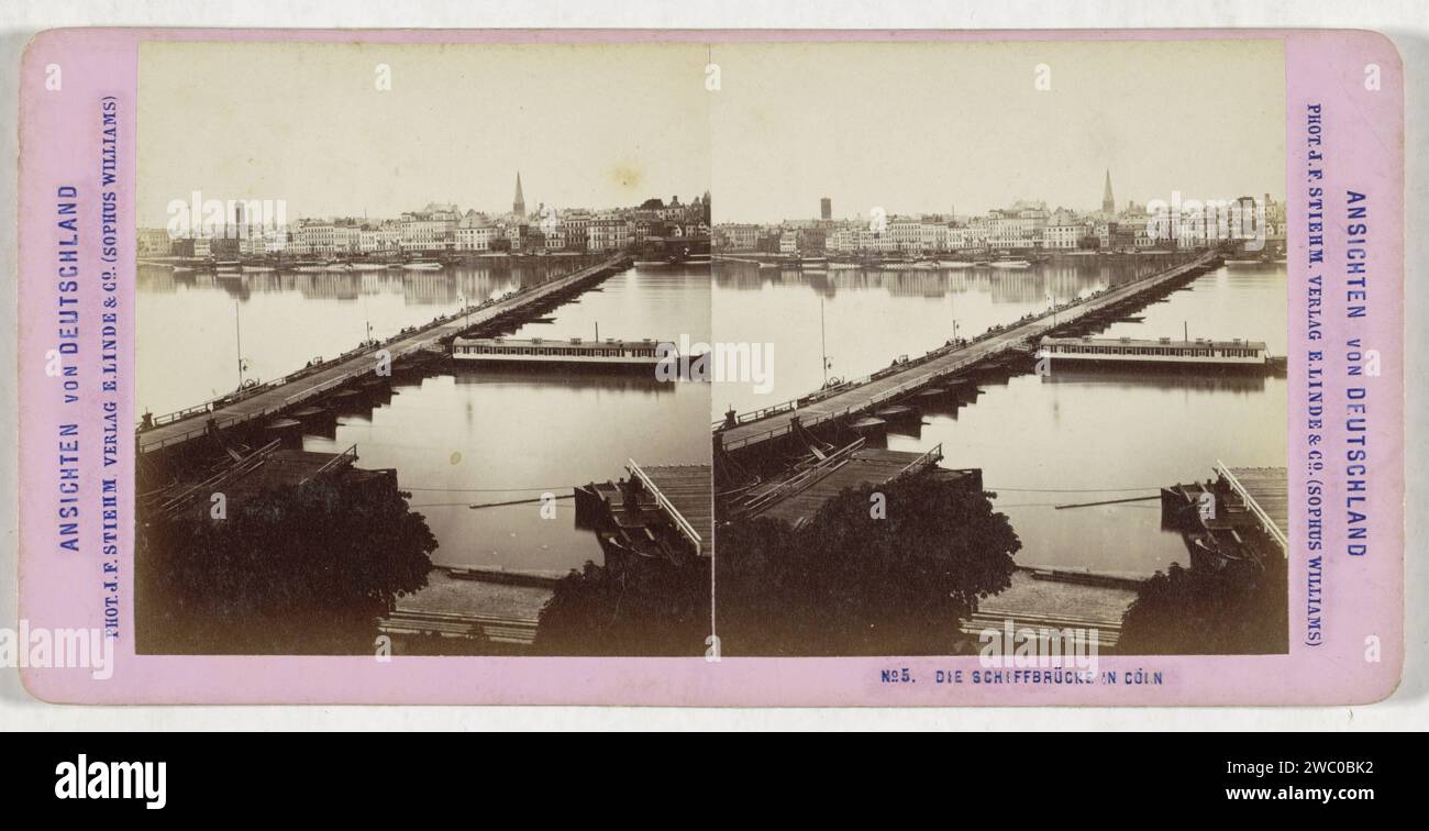 Scheepsbrug in Cologne, Johann Friedrich Stiehm, 1867 - 1871 ...