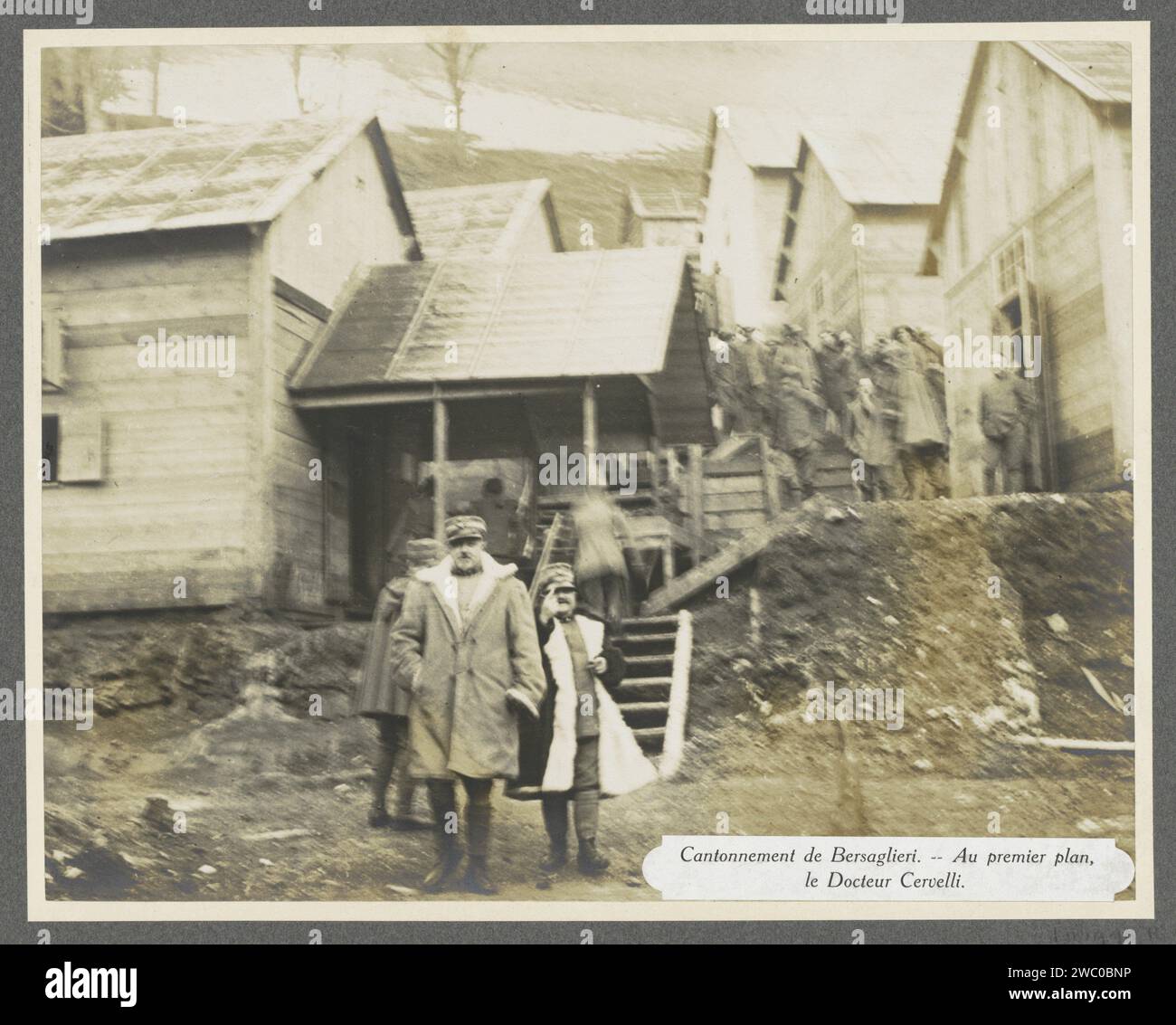 Doctor Cervelli posing for a barracks camp of Italian Bersaglieri in ...