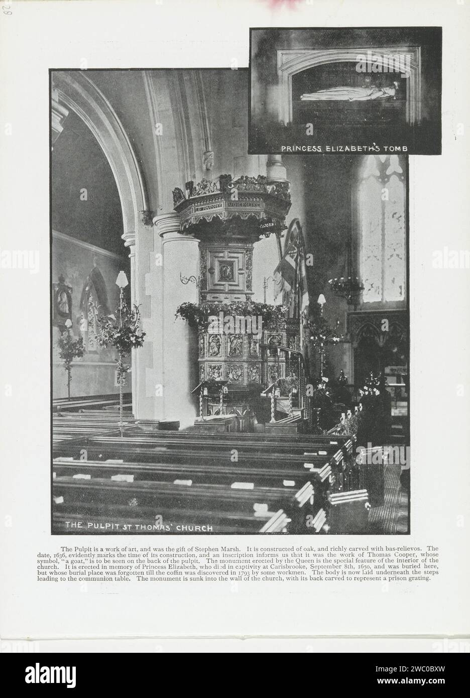 Interieur van St. Thomas's Church in Newport, in or after 1897 - c ...